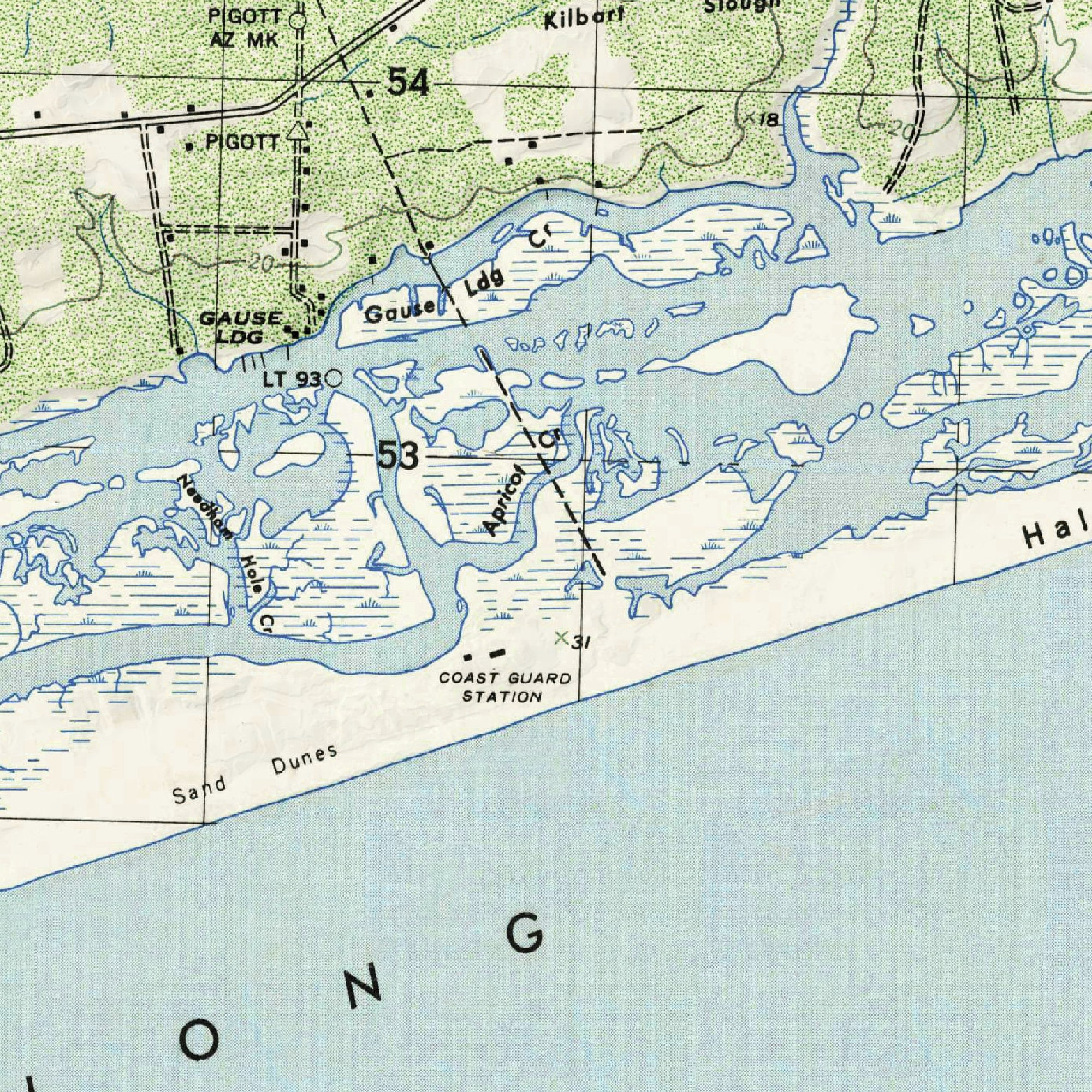 Ocean Isle 1950 Map: Brunswick Islands NC, Topographic Art Print - Etsy