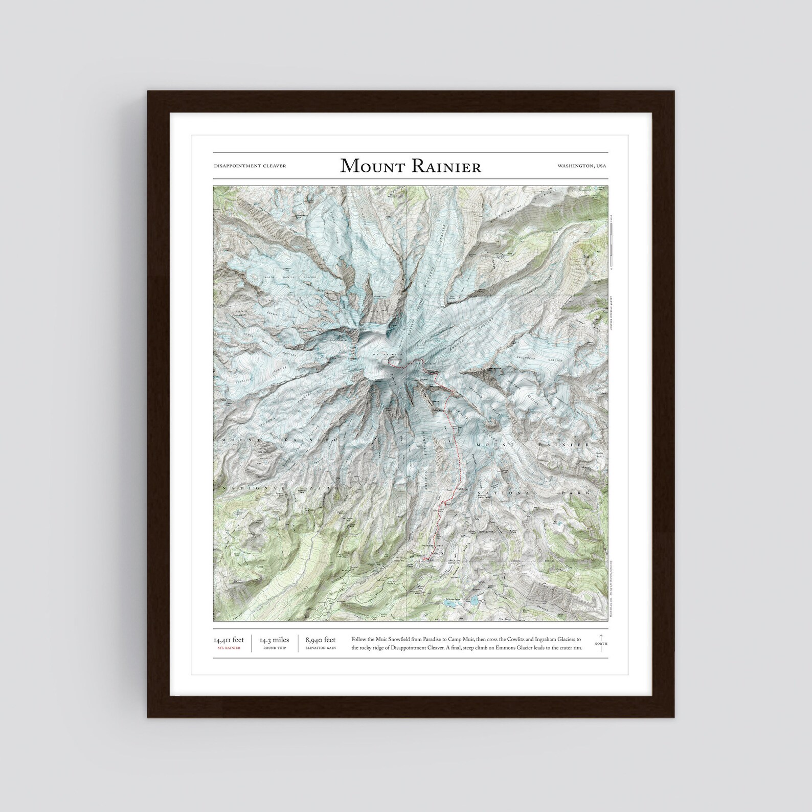 Mt. Rainier: Disappointment Cleaver | Map Prints + Posters | Cascades ...