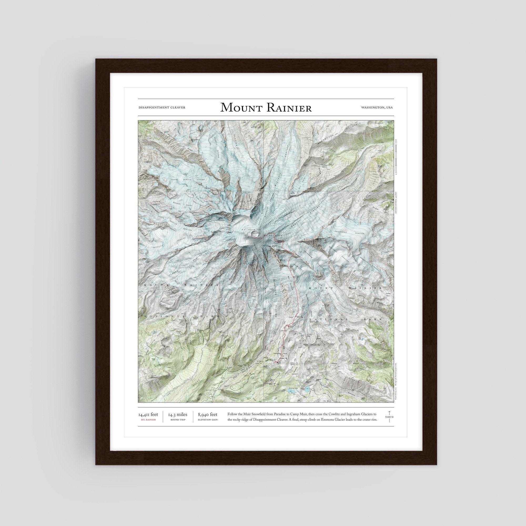 Mt. Rainier: Disappointment Cleaver | Map Prints + Posters | Cascades ...