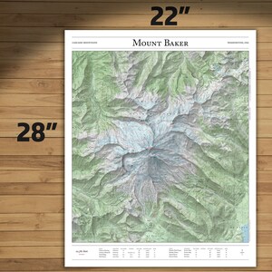 Mt. Baker Mountaineering Map Print: North Cascades Topography - Etsy