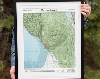 The Enchantments Trail Map Alpine Lakes Wilderness, WA Framed Print or ...