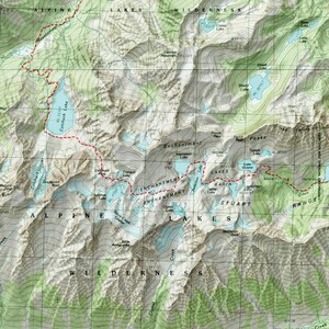 The Enchantments Trail Map | Alpine Lakes Wilderness, WA | Framed Print ...