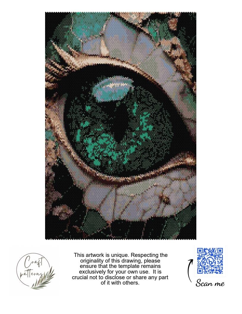 Dragon Eye Beading Tapestry Pattern Based on Miyuki Delica 11/0 Seed ...