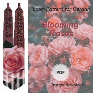 Blooming Roses Bead Necklace Pattern, PDF Pattern Beaded Gerdan, Beaded ...