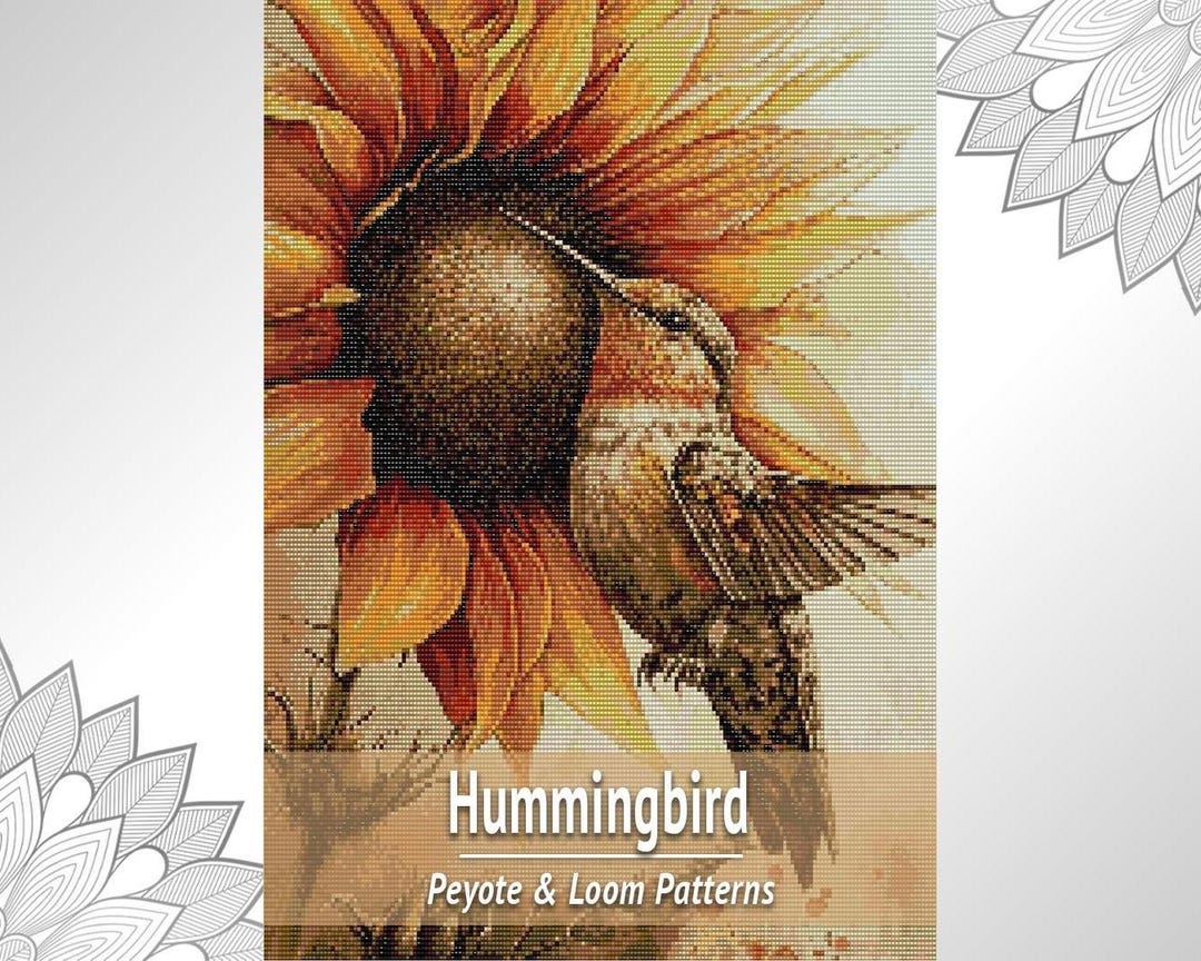 Hummingbird Bead Tapestry Pattern PDF, Sunflower Loom & Peyote Chart - Etsy