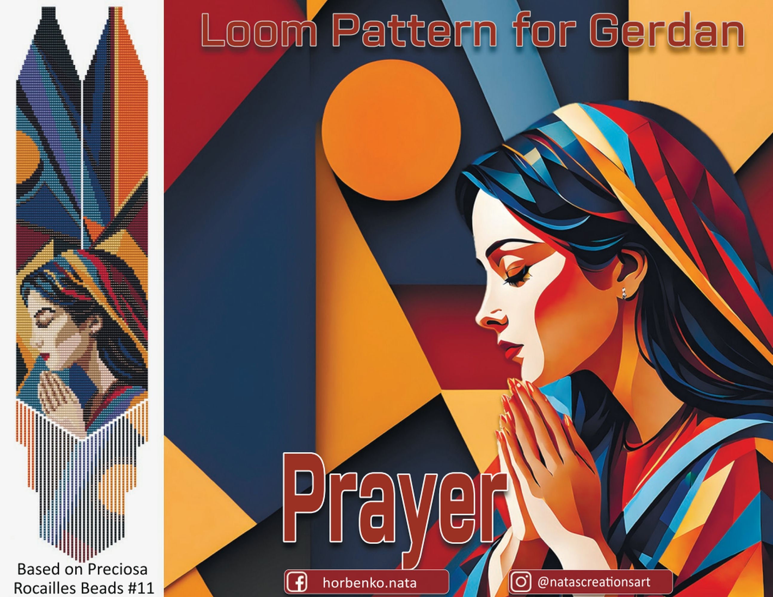 Prayer Beaded Necklace Pattern PDF, Abstract Woman Design, Ukrainian ...