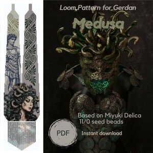 Medusa Gorgo Gerdan Necklace Pattern, PDF Beading Loom Pattern Based on ...