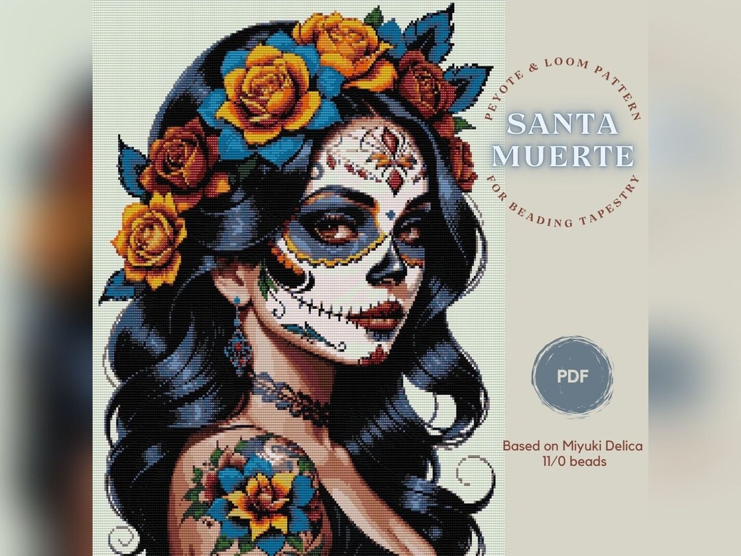 Santa Muerte Beading Tapestry Pattern Based on Miyuki Delica 11/0 Beads ...