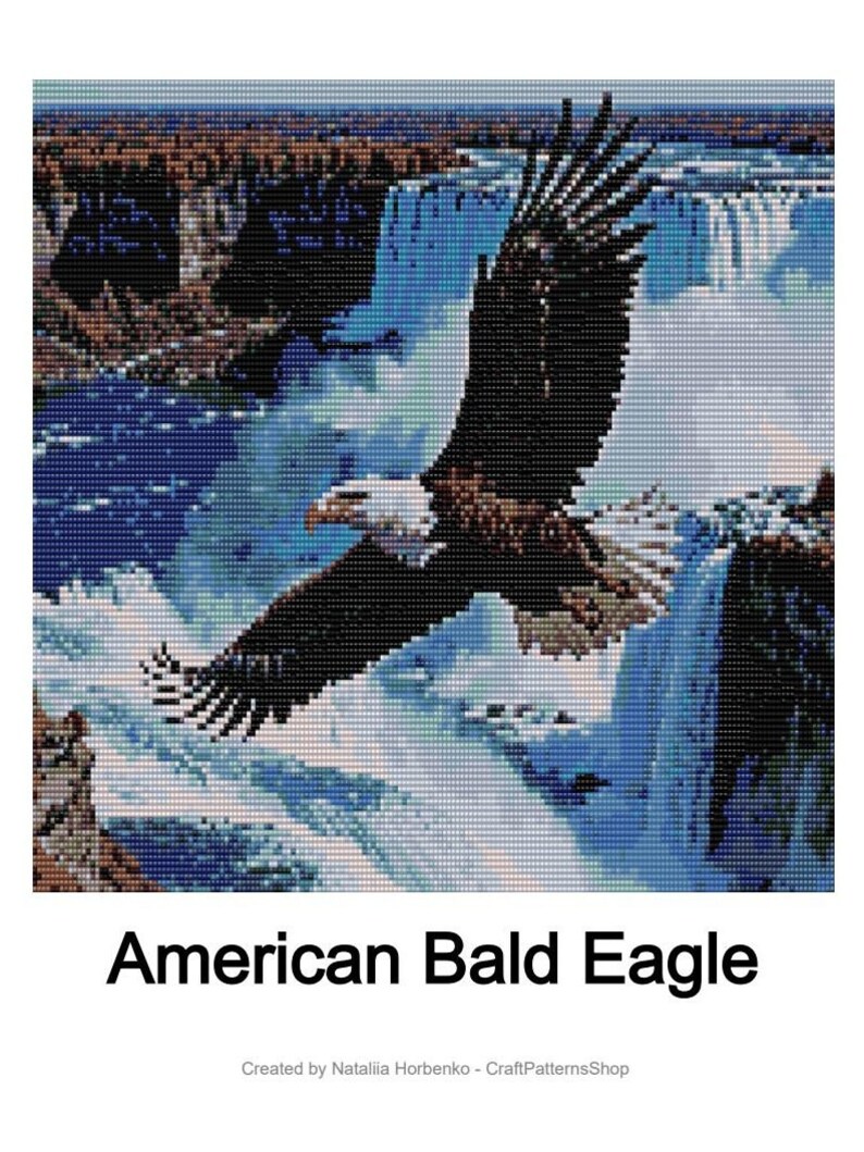American Bald Eagle Beading Tapestry Pattern Based on Miyuki Delica ...
