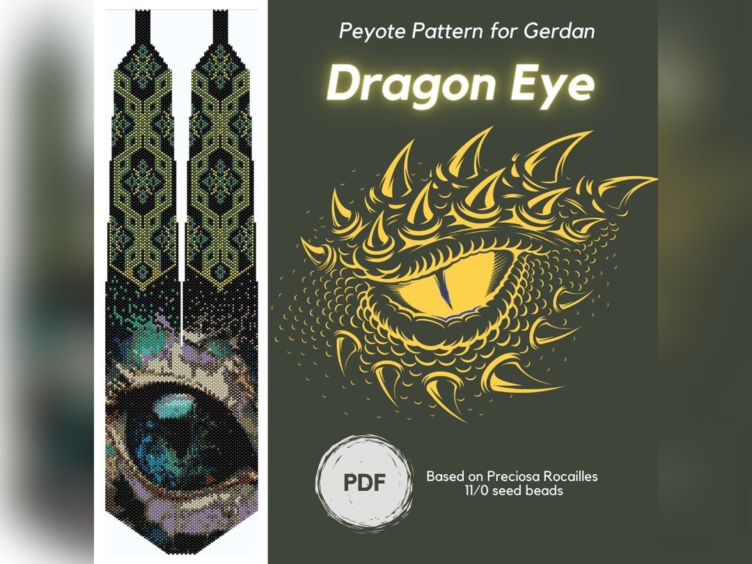 Dragon Eye Bead Necklace Pattern, PDF Beading Peyote Pattern Based on ...