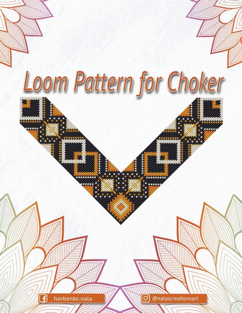 Beaded Choker Pattern PDF, V Shape Loom Necklace Design - Etsy