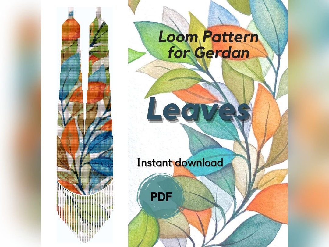 Leaves Necklace Beaded Pattern, PDF Pattern Beaded Gerdan, Leaf Fall ...
