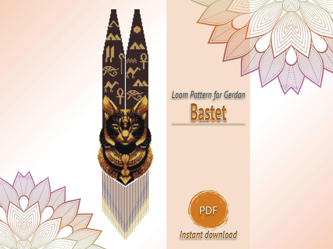 Bastet Gerdan Pattern PDF, Egyptian Cat Goddess Beading Chart, Loom ...