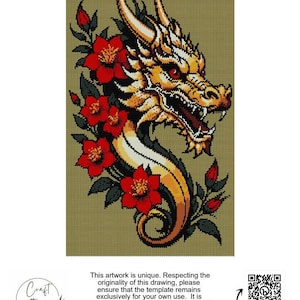 Golden Dragon Beading Tapestry Pattern PDF, Fantasy Mythical Beadwork ...