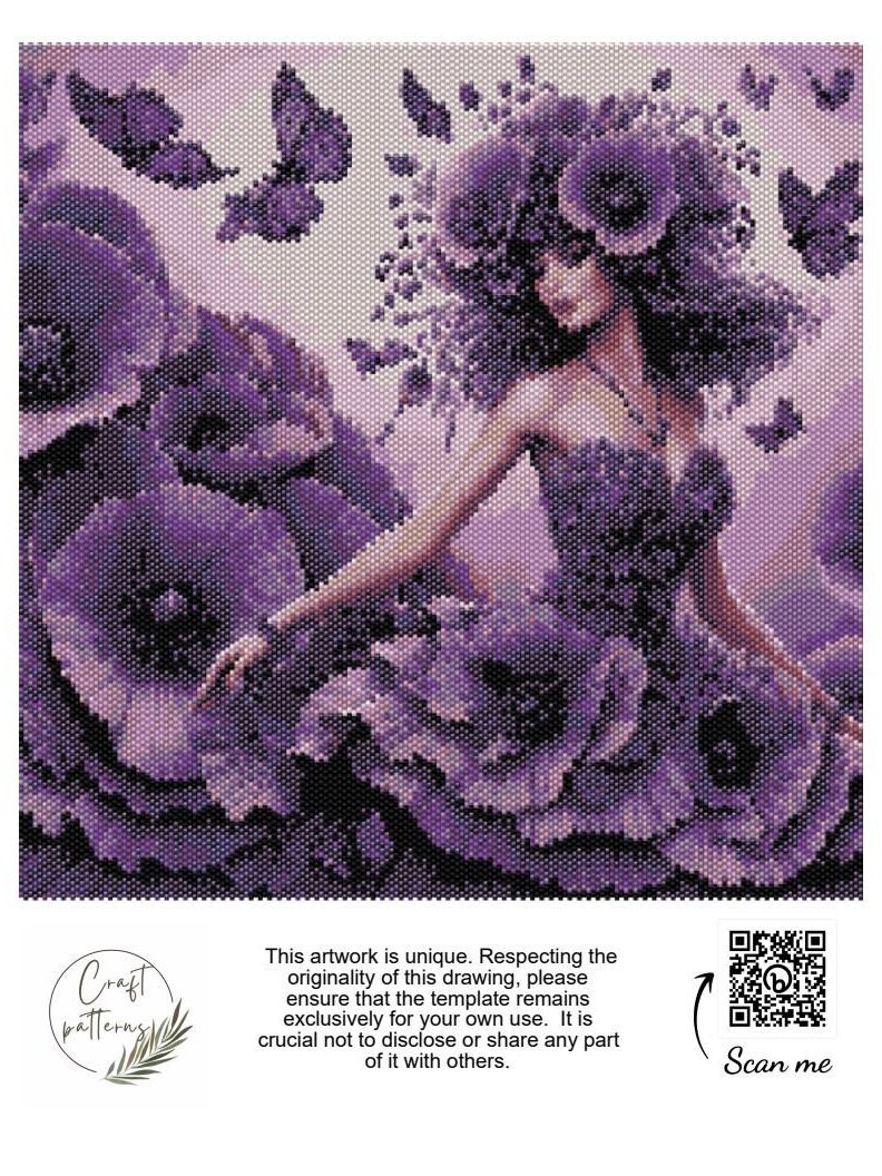 Purple Fairy Bead Tapestry Pattern PDF, Loom & Peyote Chart - Etsy