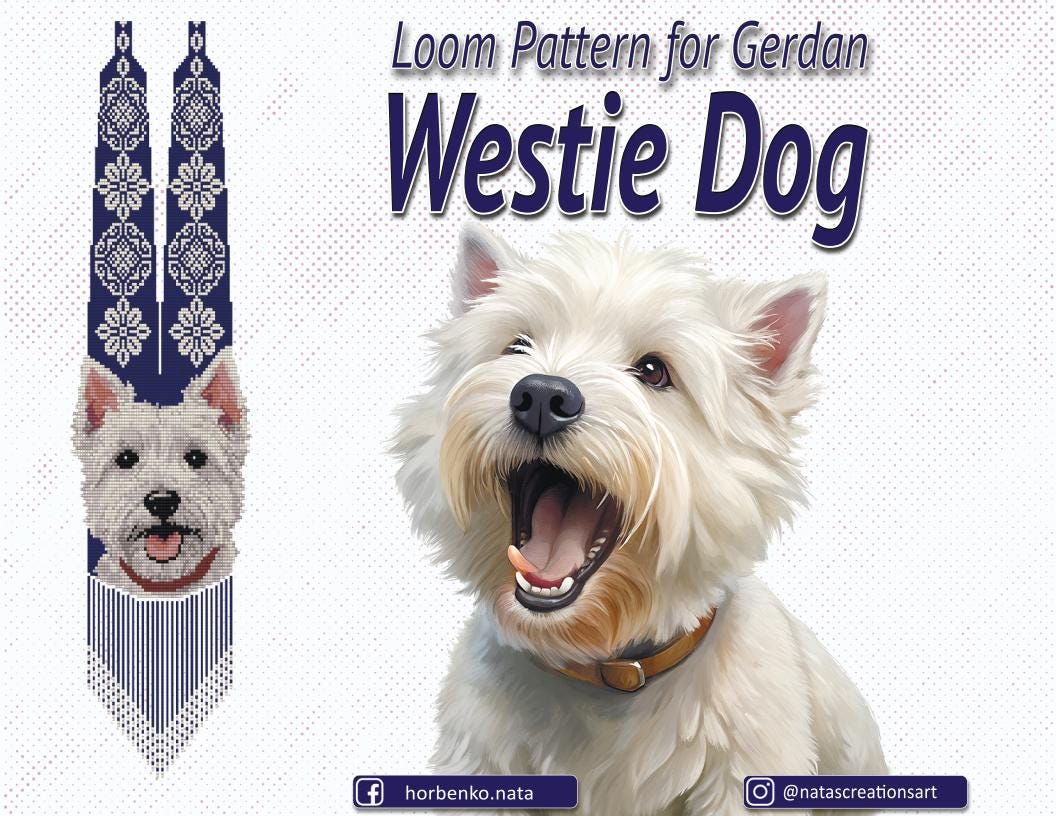 Westie Dog Beaded Necklace Pattern PDF, Loom Beading Design - Etsy