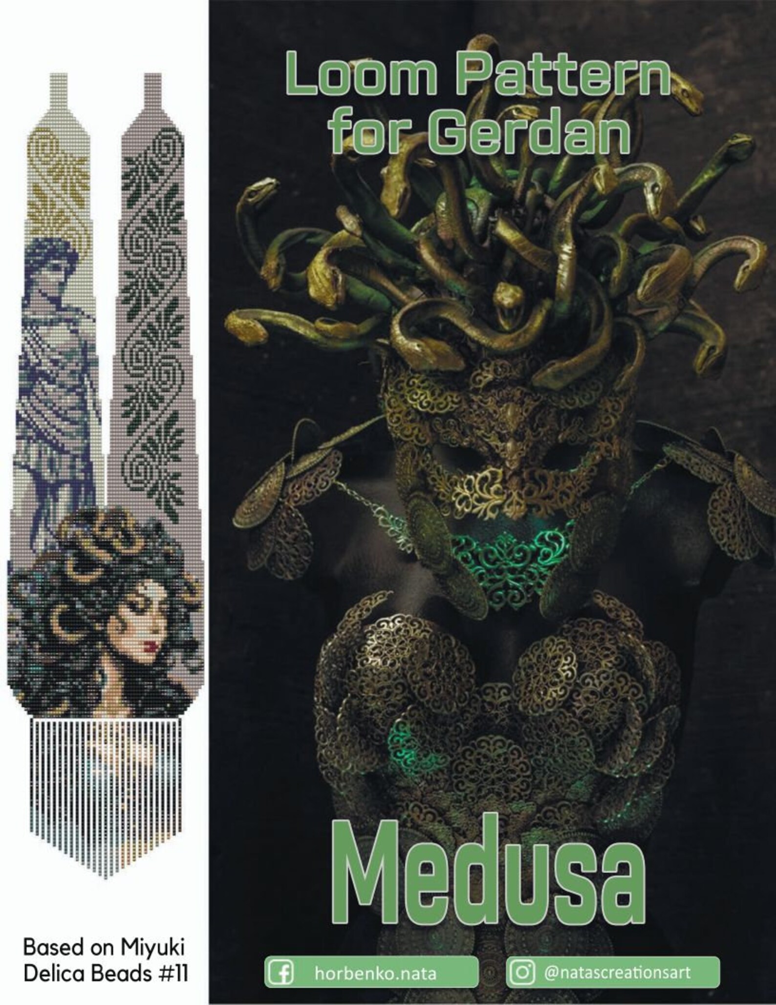 Medusa Gorgo Gerdan Necklace Pattern, PDF Beading Loom Pattern Based on ...
