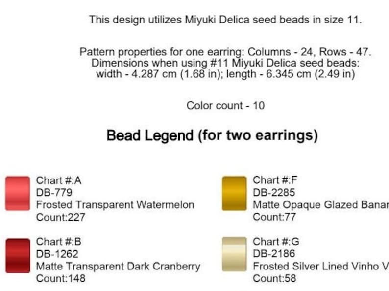 Poppy Flower Beaded Earrings Pattern PDF, Brick Stitch Miyuki Delica ...