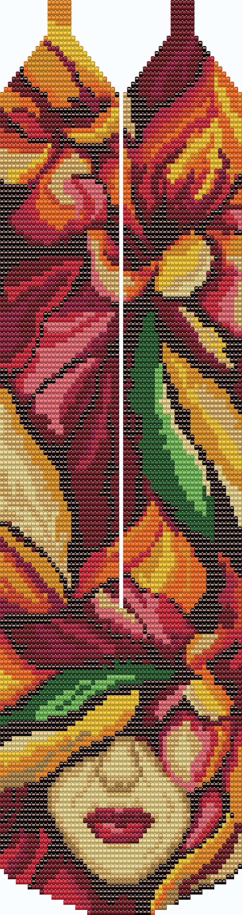 Gerdan Beaded Necklace Pattern Fall Leaves Beading Loom - Etsy