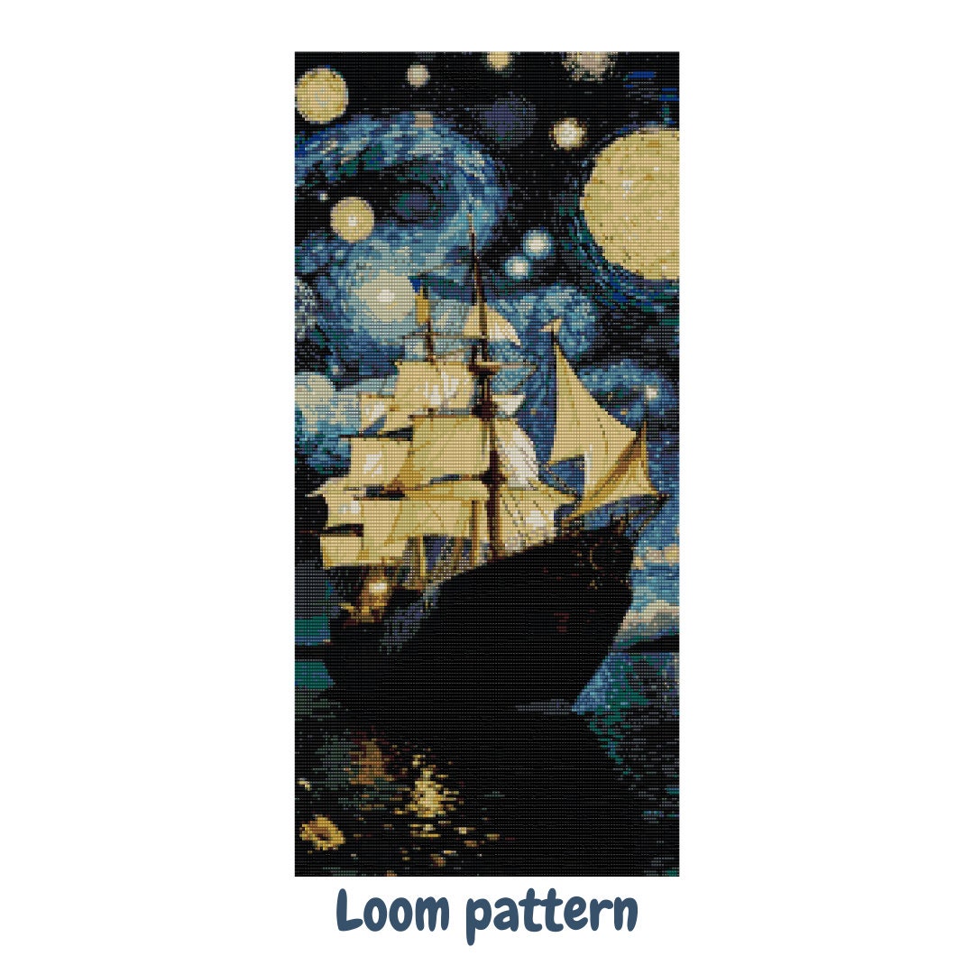 Sailing Ship Bead Tapestry Pattern PDF, Nautical Loom & Peyote Chart - Etsy
