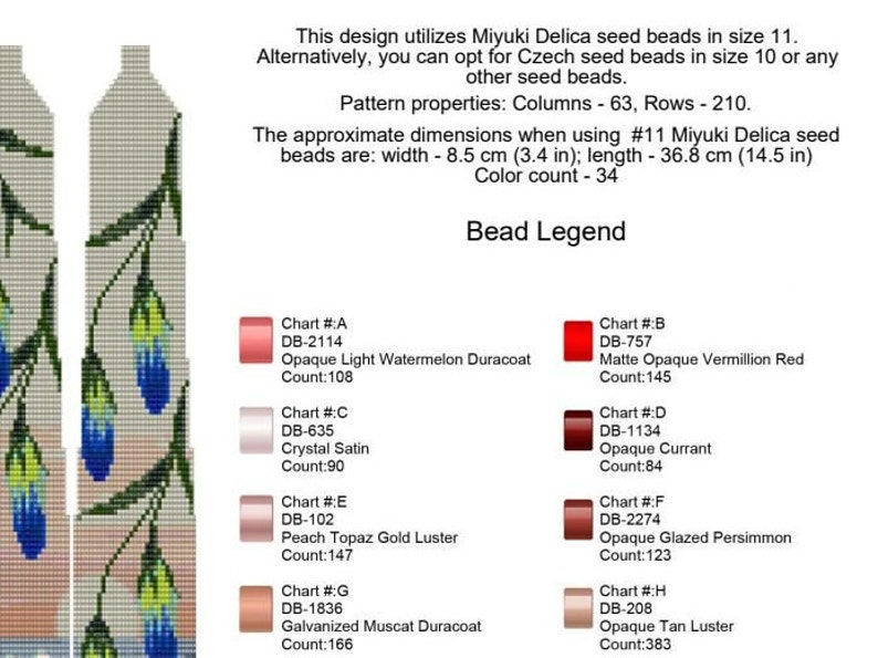 Butterfly Beaded Necklace Pattern, PDF Beading Loom Pattern Based on ...