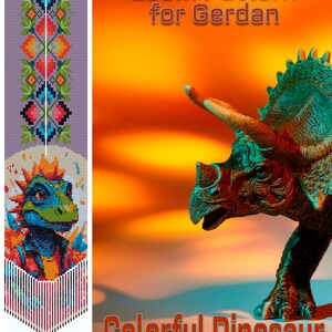 Colorful Dinosaur Bead Necklace Pattern, PDF Pattern Beaded Gerdan ...
