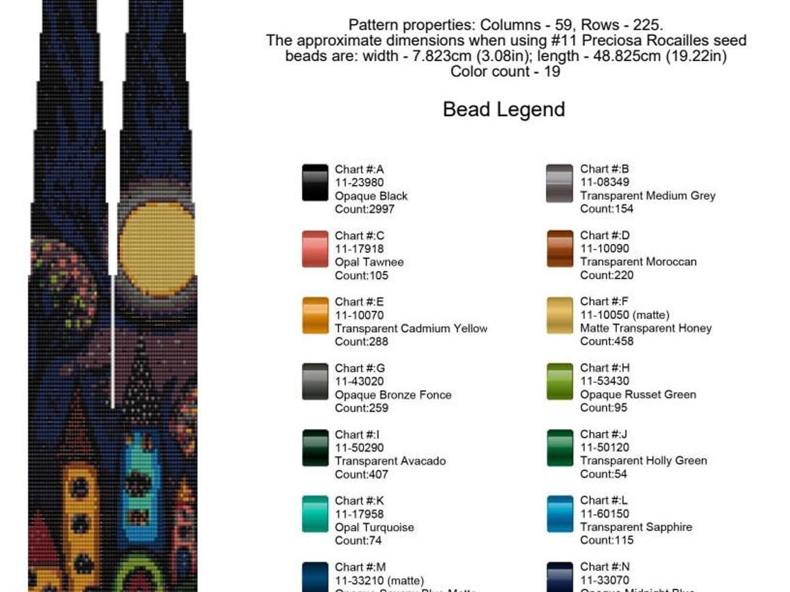 Night City Necklace Beaded Pattern PDF Pattern Beaded Gerdan - Etsy