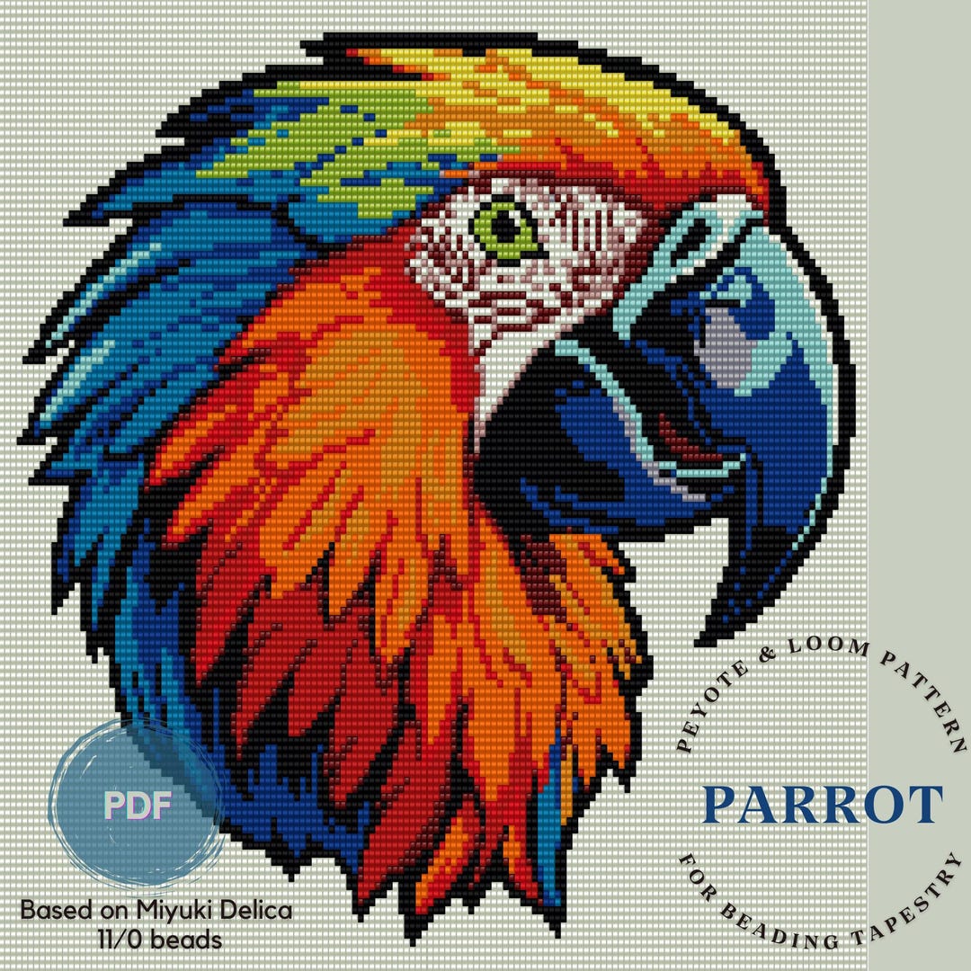 Parrot Bead Tapestry Pattern PDF, Macaw Bird Loom and Peyote Design - Etsy