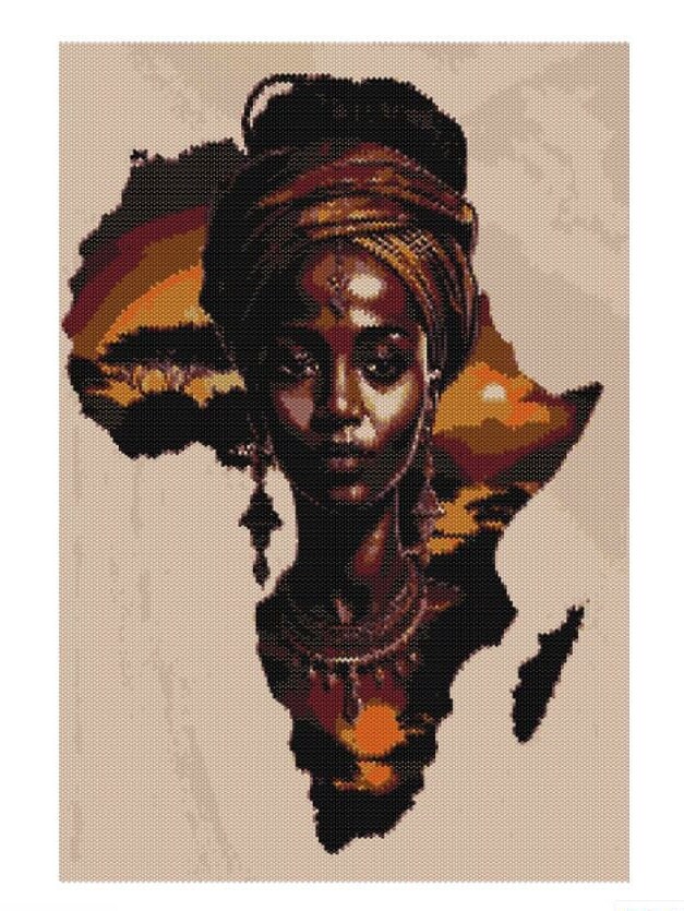 Face of Africa Beading Tapestry Pattern Based on Preciosa Rocailles ...
