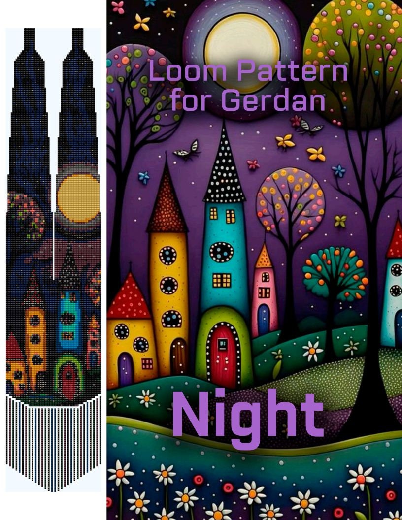 Night City Necklace Beaded Pattern PDF Pattern Beaded Gerdan - Etsy