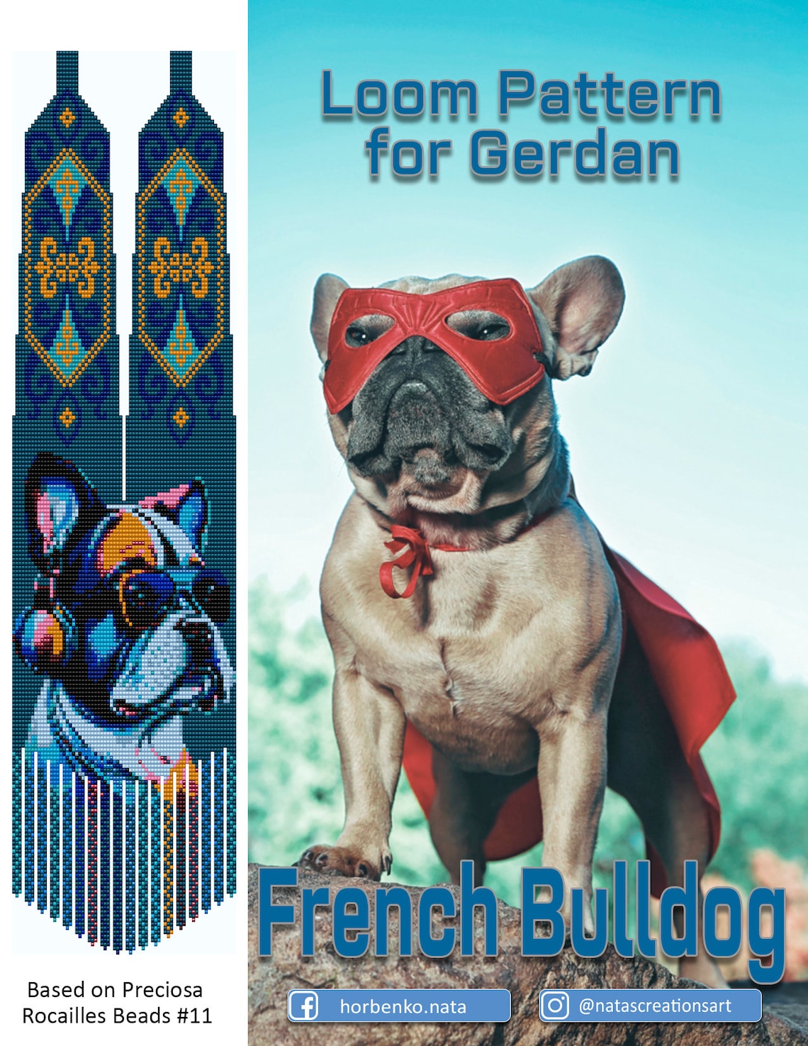 French Bulldog Bead Necklace Pattern, PDF Pattern Beaded Gerdan, Beaded ...