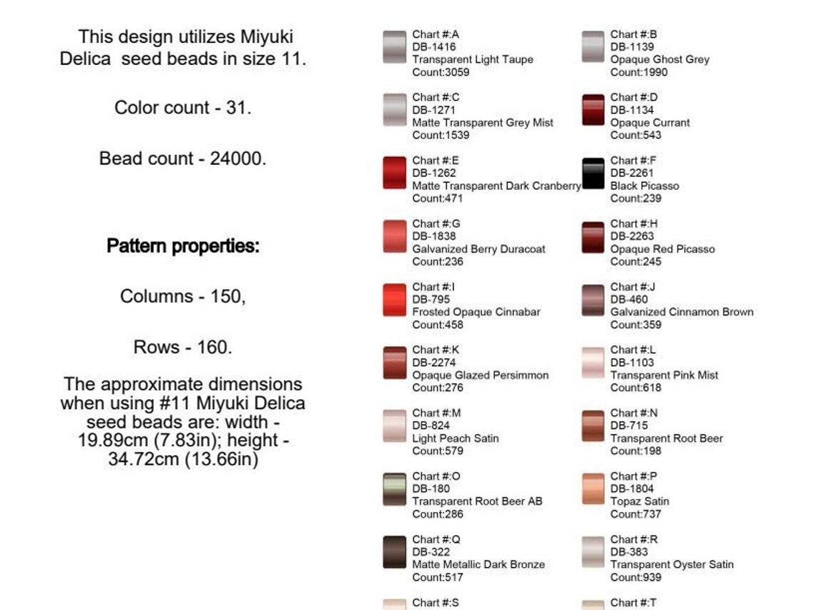 Cardinal Birds Beading Tapestry Pattern Based on Miyuki Delica 11/0 ...