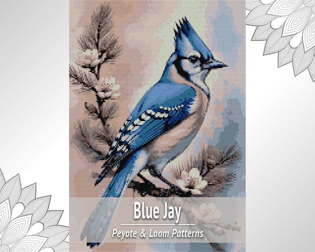 Blue Jay Bead Tapestry Pattern, Wildlife Design for Loom and Peyote - Etsy