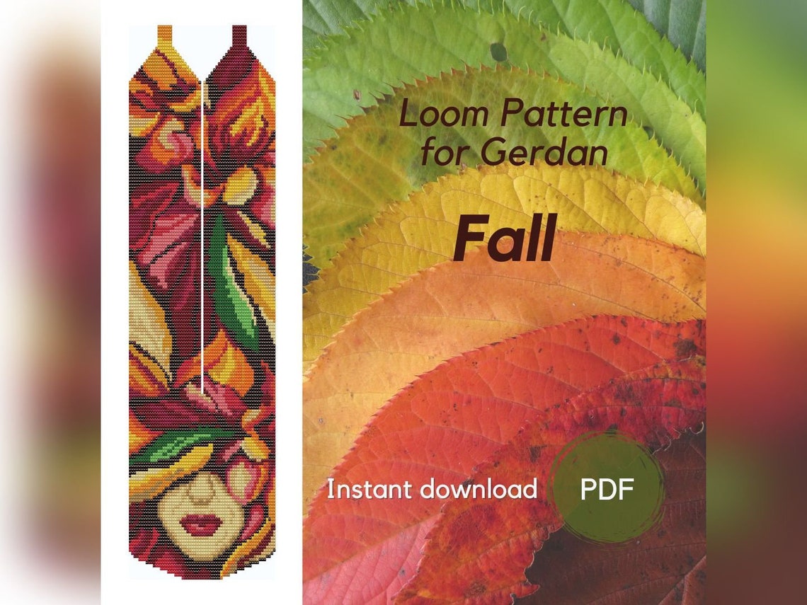 Gerdan Beaded Necklace Pattern Fall Leaves Beading Loom - Etsy