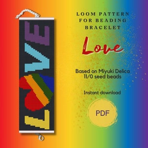 Rainbow Pride Beaded Bracelet Pattern, PDF Beading Loom Pattern Based ...