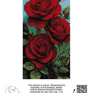 Red Roses Beading Tapestry Pattern Based on Miyuki Delica 11/0 Seed ...