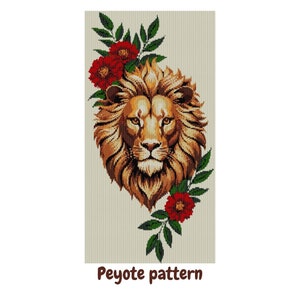 Lion Bead Weaving Tapestry Pattern Based on Miyuki Delica 11/0 Beads ...
