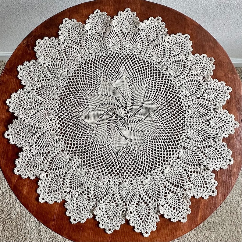 Crochet Lace Doily English Pattern, PDF Tutorial, Crochet Large ...