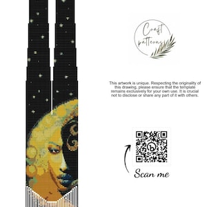 Moon Face Necklace Beaded Pattern, Moon Beading Loom Pattern, PDF ...