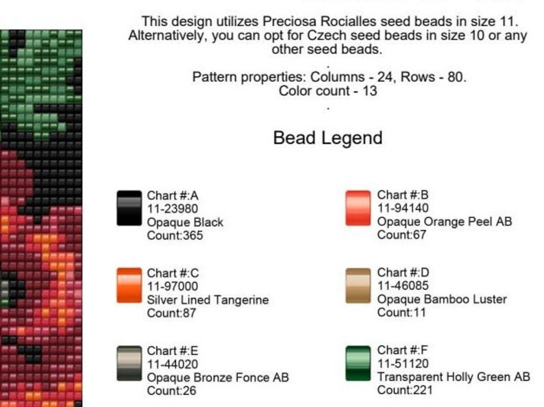 Beaded Poppies Bracelet Pattern, PDF Beading Loom Pattern, Bead Weaving Pattern 3 in 1 - Etsy