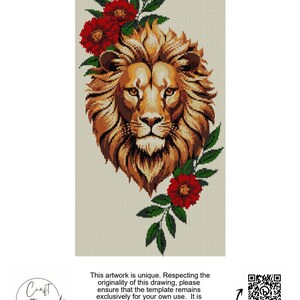 Lion Bead Weaving Tapestry Pattern Based on Miyuki Delica 11/0 Beads ...