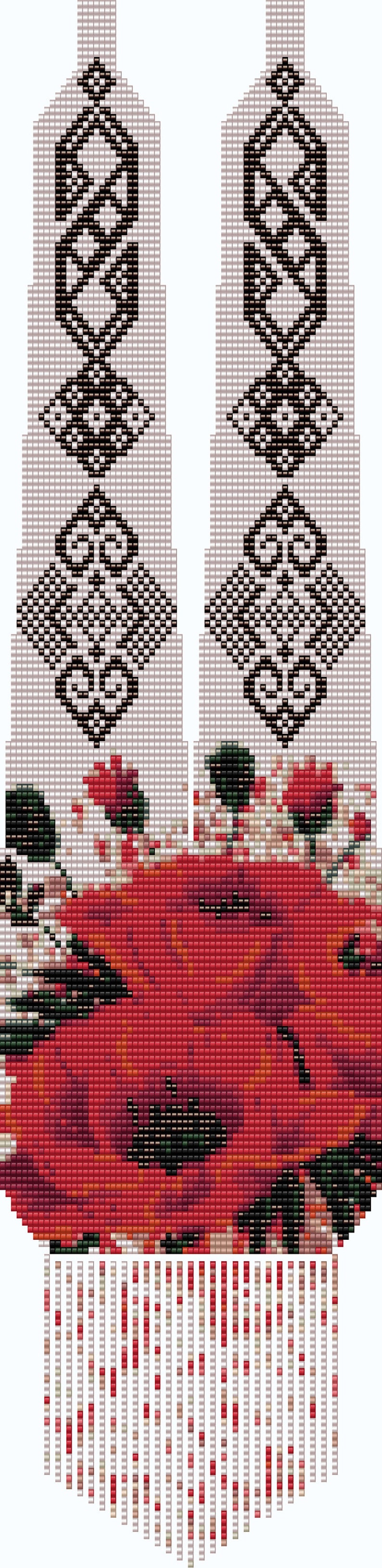 Poppy Flowers Necklace Beaded Pattern PDF Pattern Beaded - Etsy