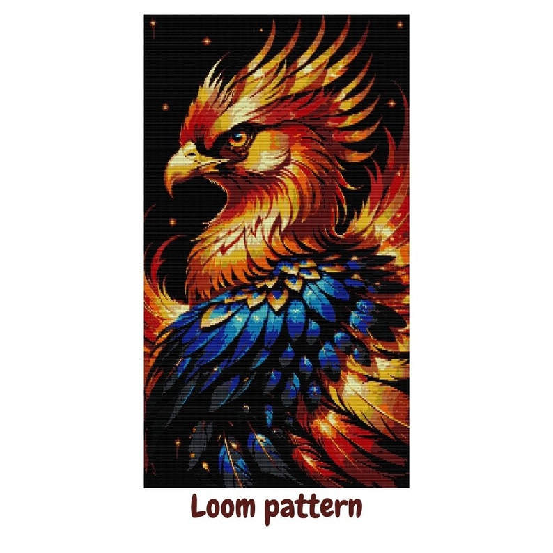 Phoenix Bird Beading Tapestry Pattern PDF, Loom & Peyote Chart - Etsy