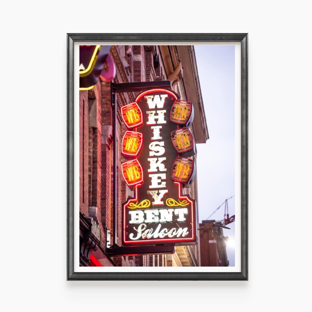Whiskey Bent Saloon, Nashville Broadway, Honky-tonk Neon Sign Art - Etsy
