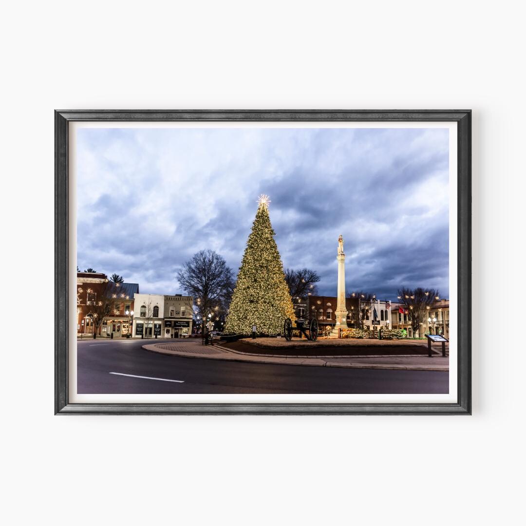 Franklin Tennessee Christmas Tree Print, Town Square Winter Scene - Etsy
