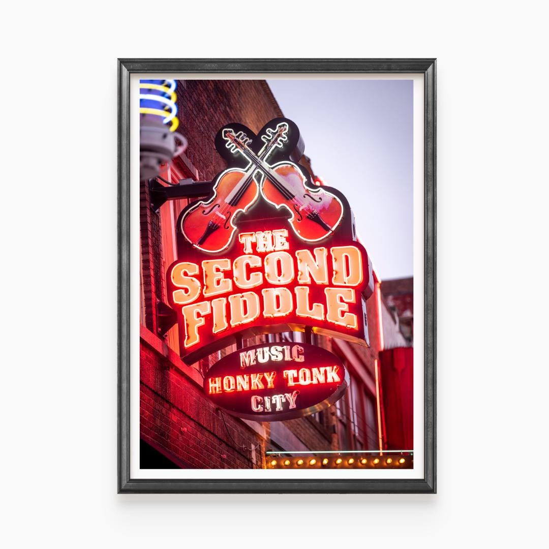 Nashville Second Fiddle Honky-tonk Bar , Broadway Music Venue - Etsy