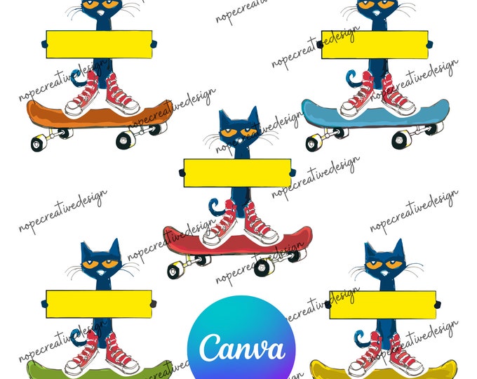 Pete the Cat Shape Posters - Etsy