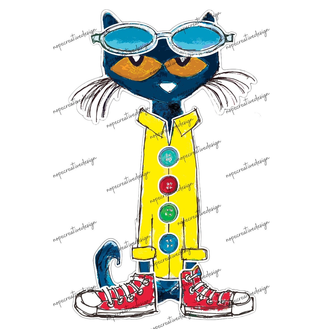 Pete the Cat Clipart PNG SVG, Pete the Cat Bundle Sticker, Digital ...