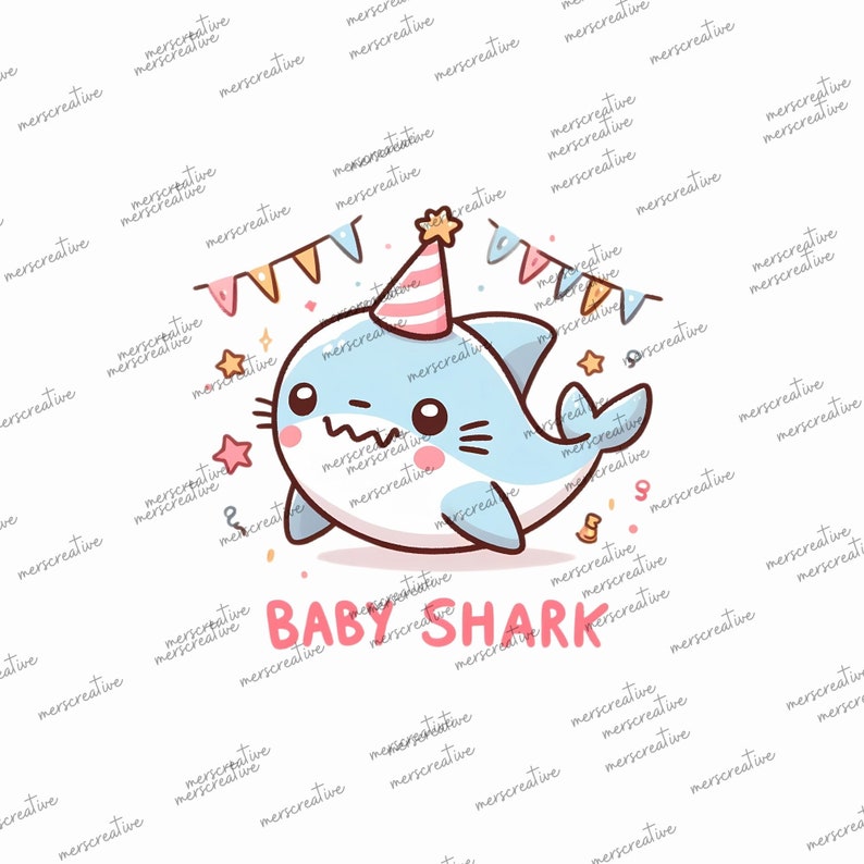 Baby Hai Geburtstag PNG, Baby Hai Clipart, niedlicher Charakter ...