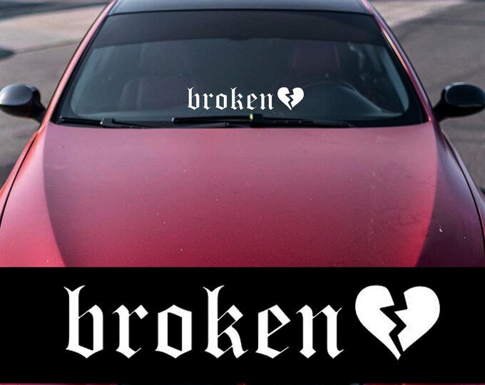 BROKEN JDM Vinyl Decal Sticker - Windshield Banner, Window Sticker ...